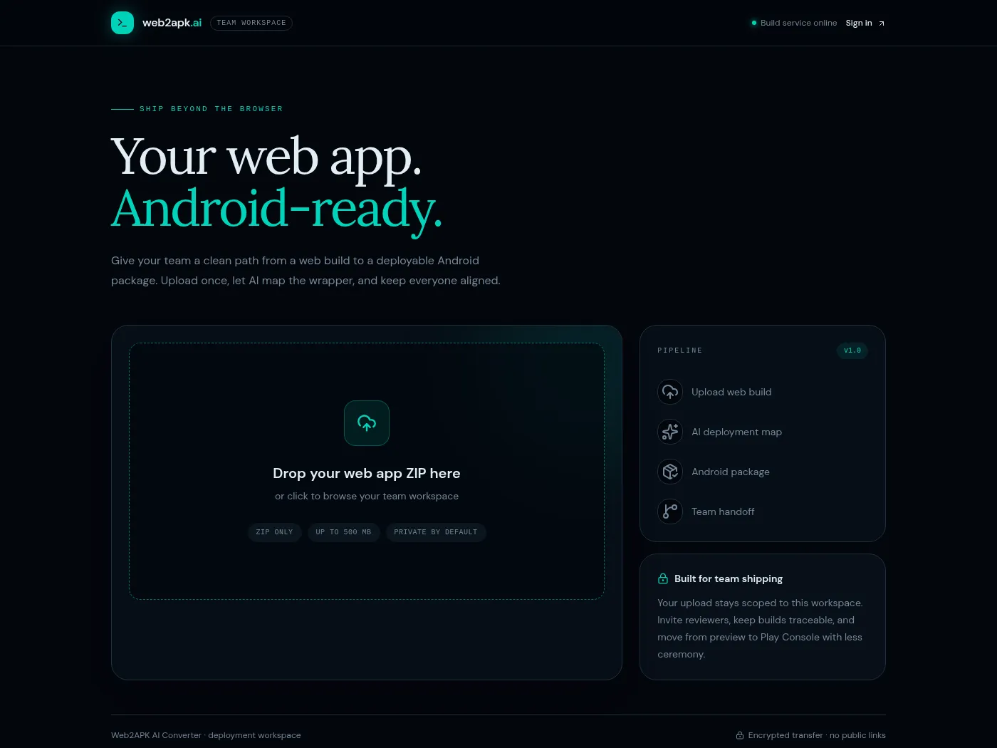 Web2APK AI Converter