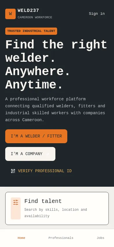 WELD237 Workforce Platform