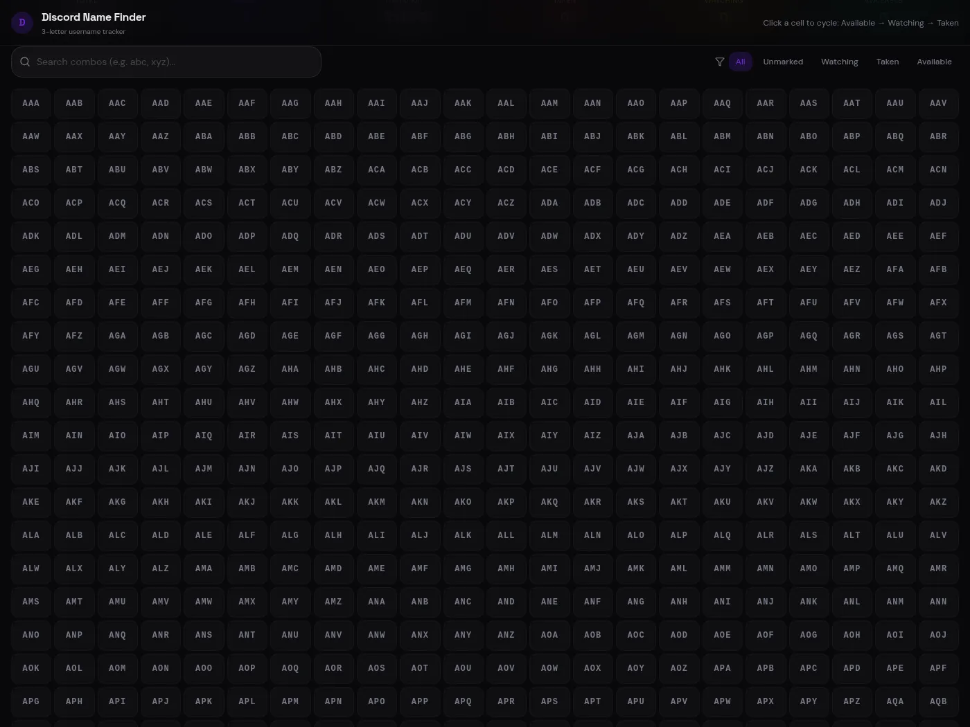 Discord Name Finder