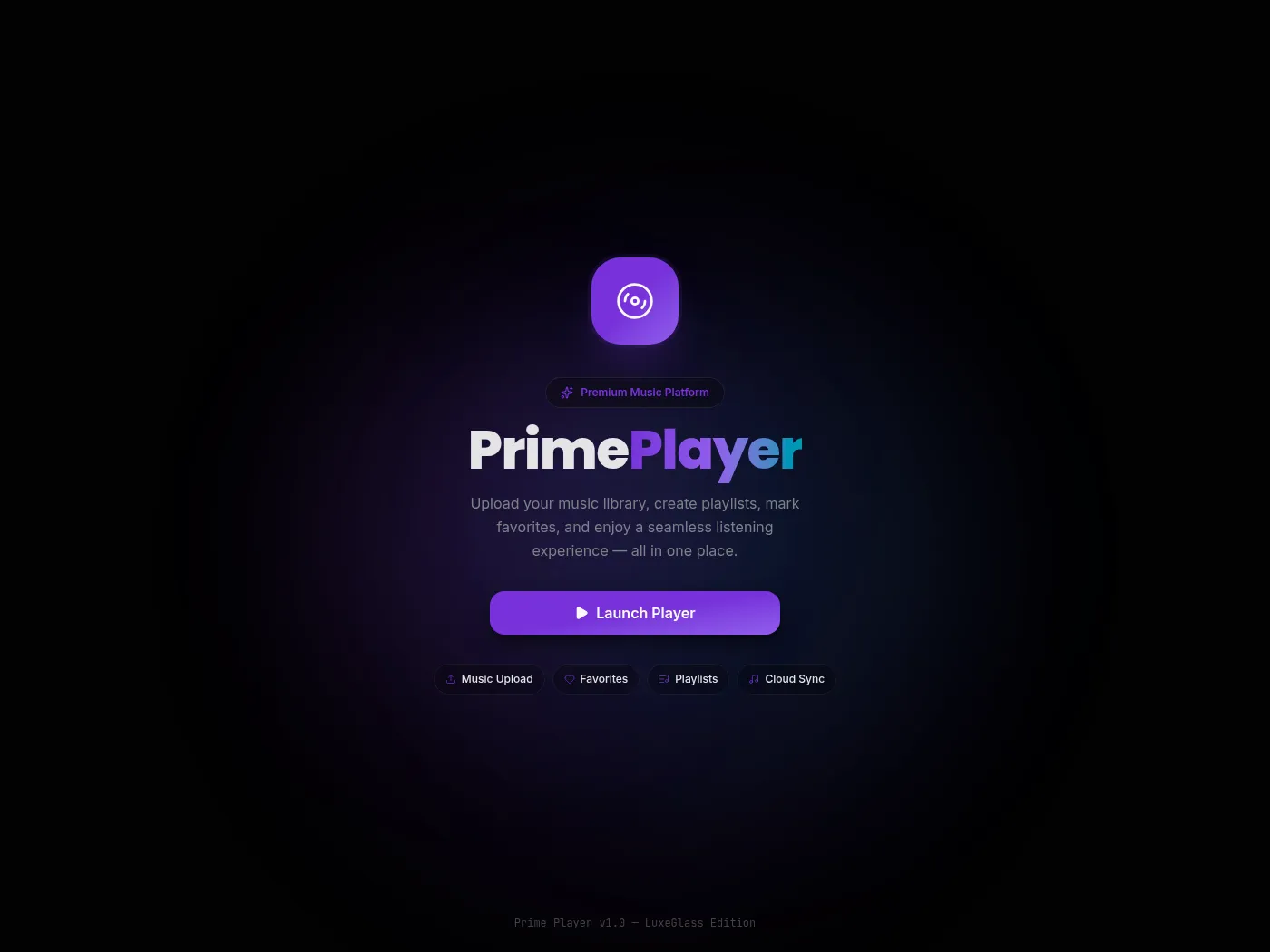LuxeGlass Music Player