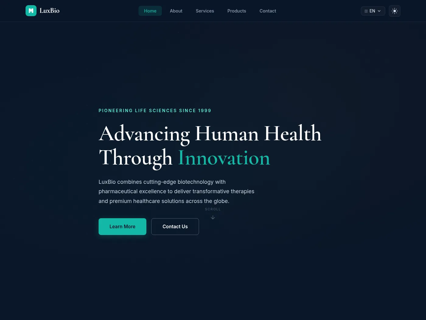 LuxBio Landing Page