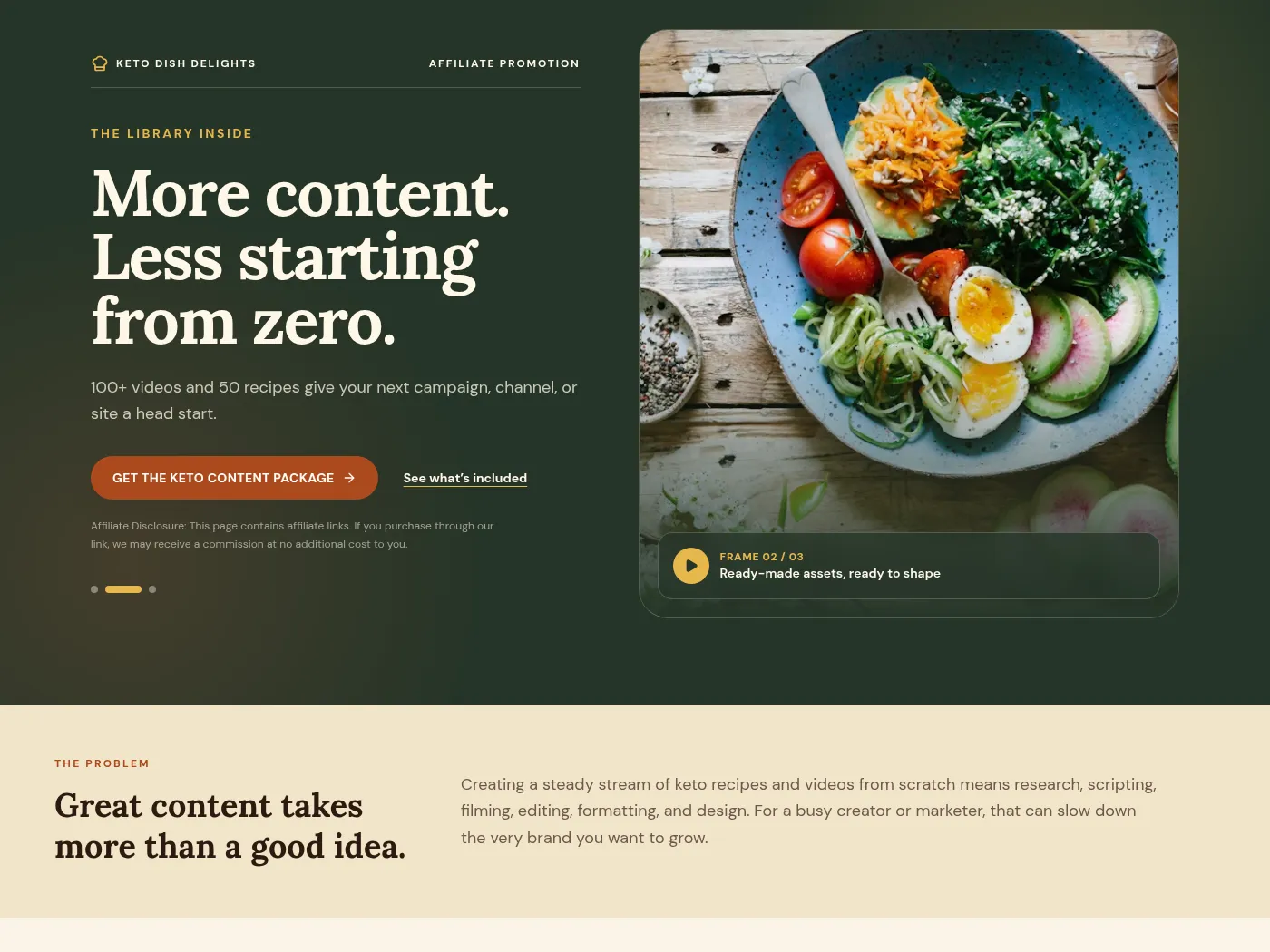 Keto Dish Delights PLR Landing