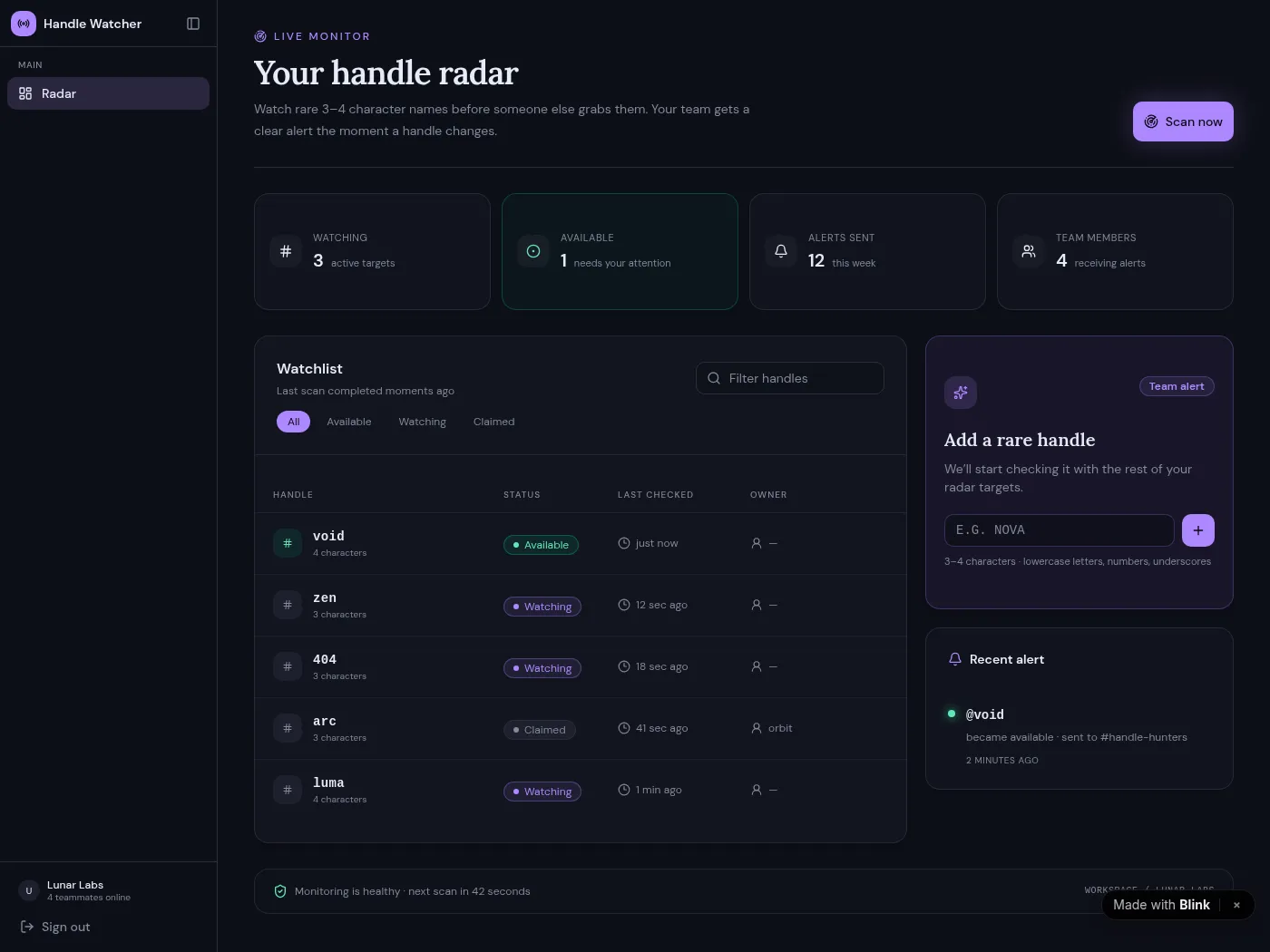 Discord Handle Watcher