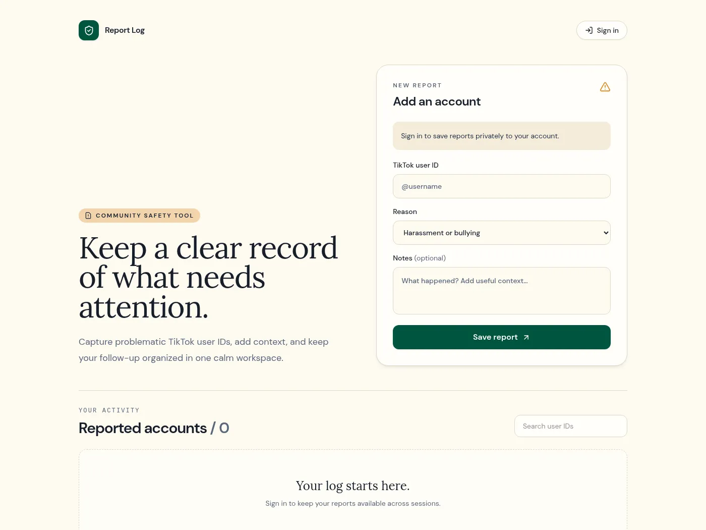 TikTok Report Helper