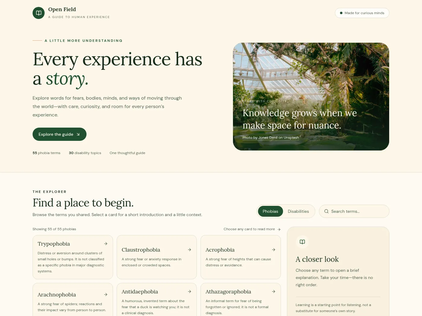 Phobia & Disability Explorer