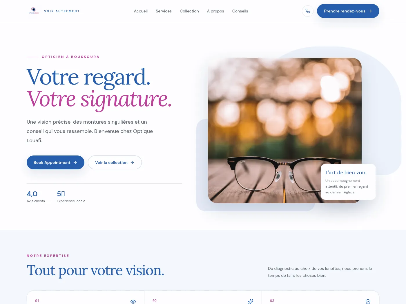 Optique Louafi Web Experience