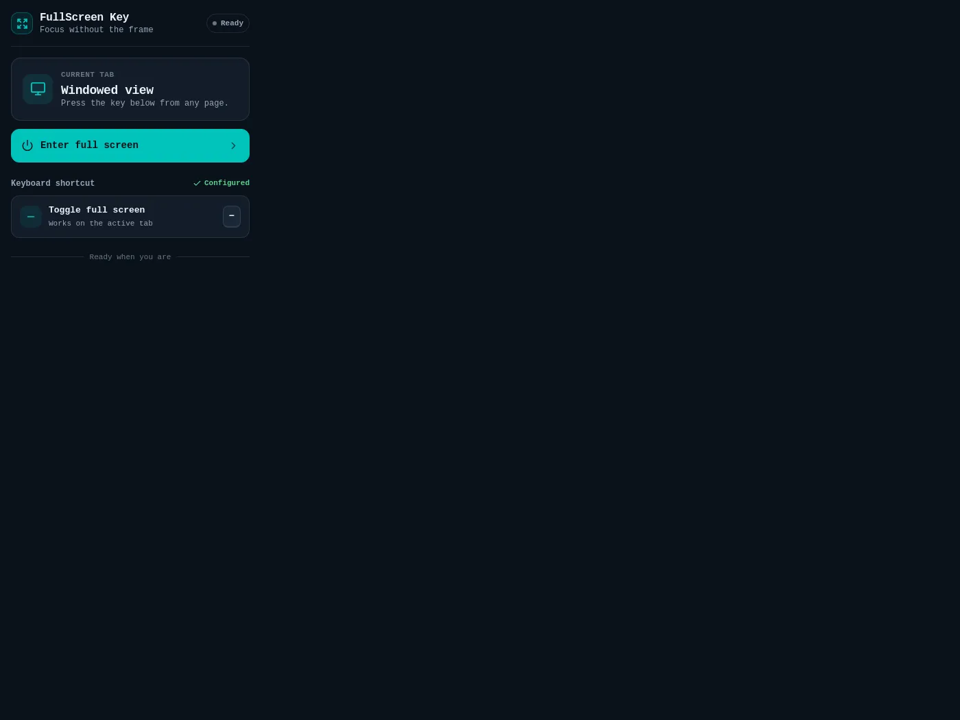 FullScreen Key Extension