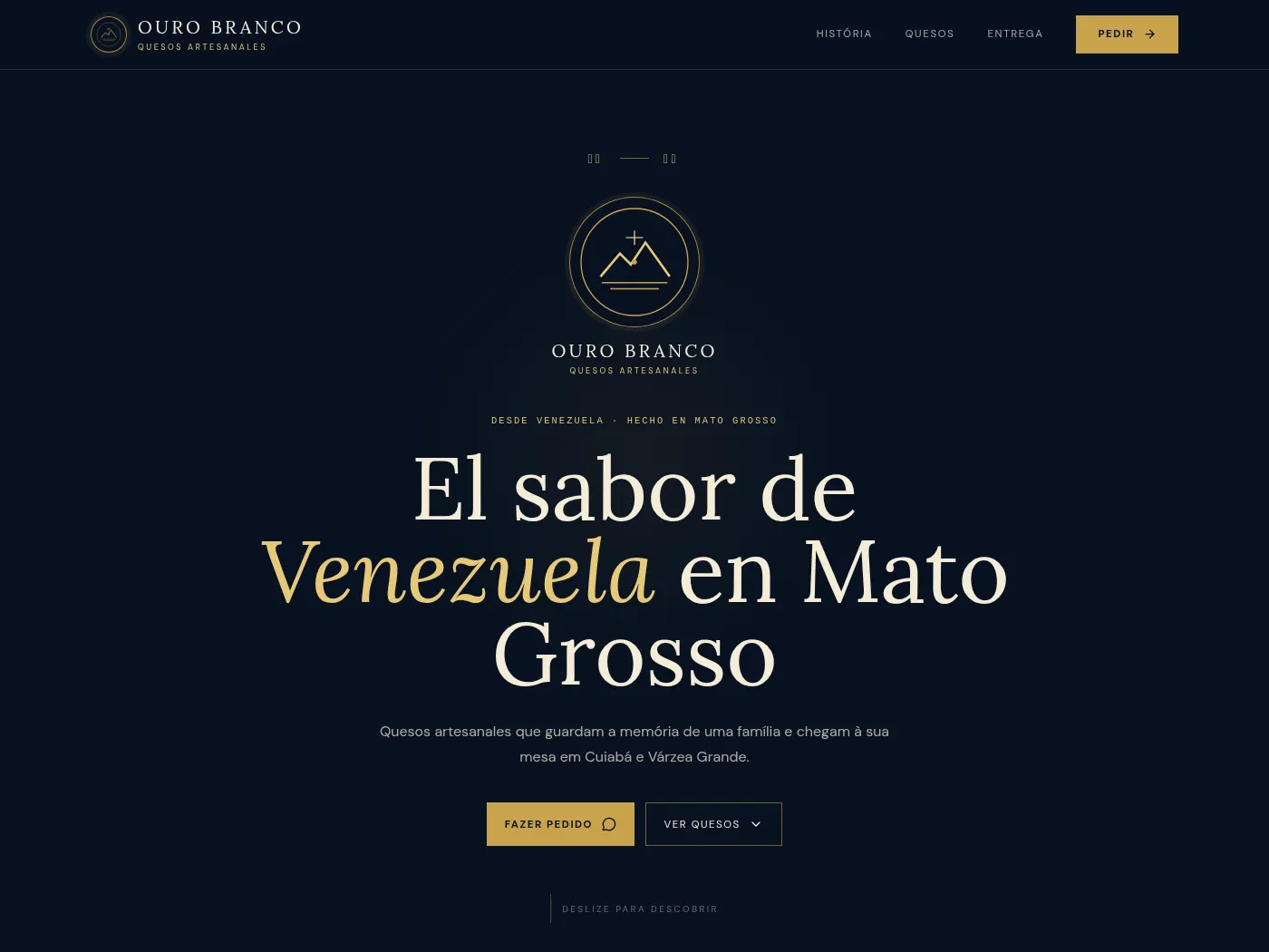 Ouro Branco Landing Page