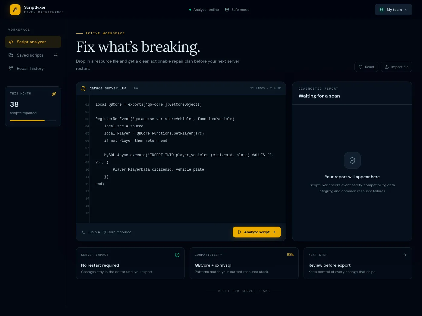 ScriptFixer for FiveM