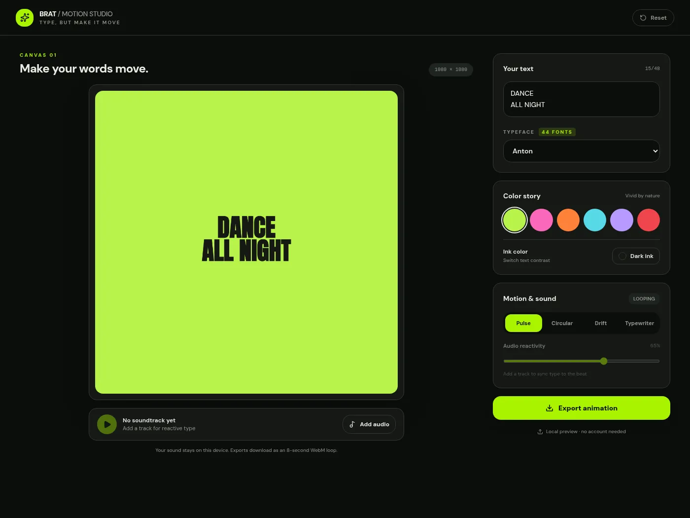 BRAT Text Animator