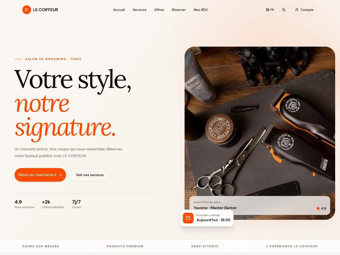 LE COIFFEUR Booking Site