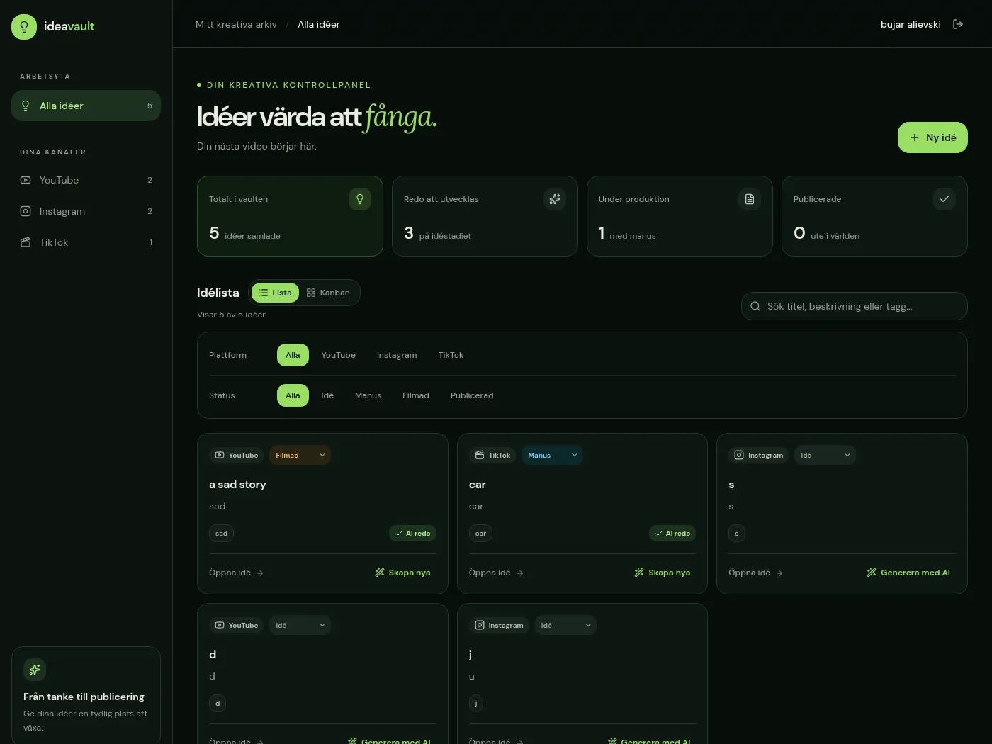 IdeaVault Creator Vault
