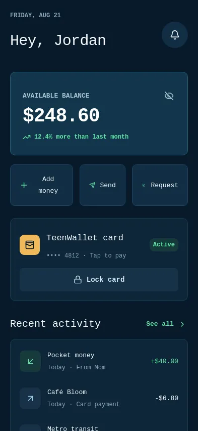 TeenWallet Mobile