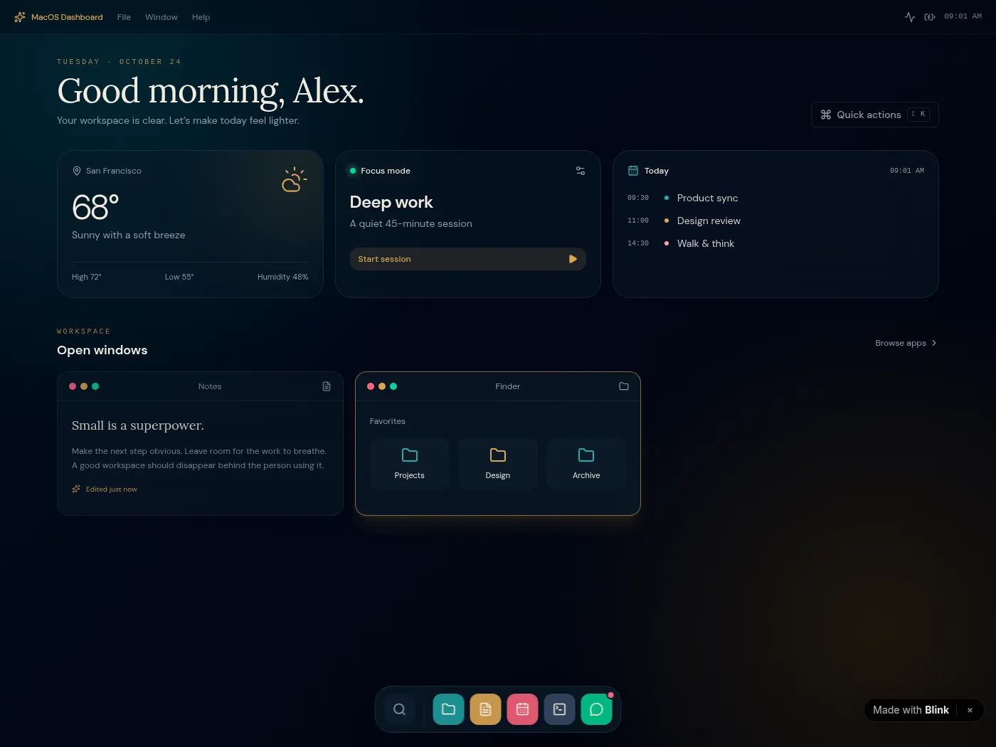 MacOS Dashboard