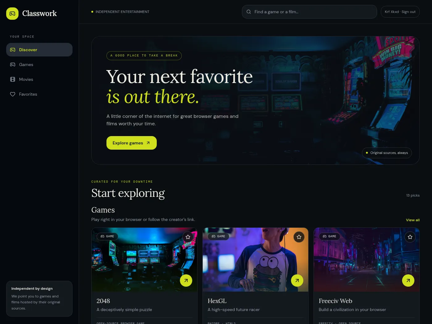 Classwork Entertainment Hub