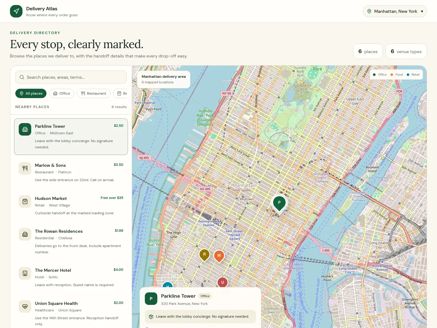 Delivery Spots Visualizer