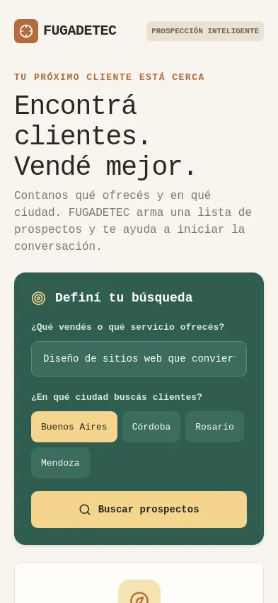 FUGADETEC Client Finder