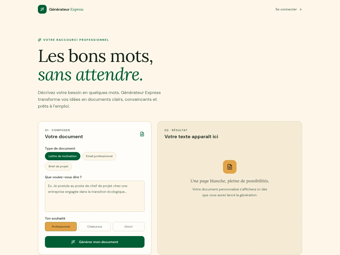 Générateur Express