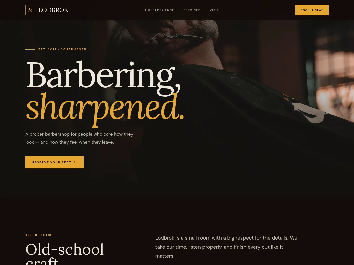 Lodbrok Barber Website