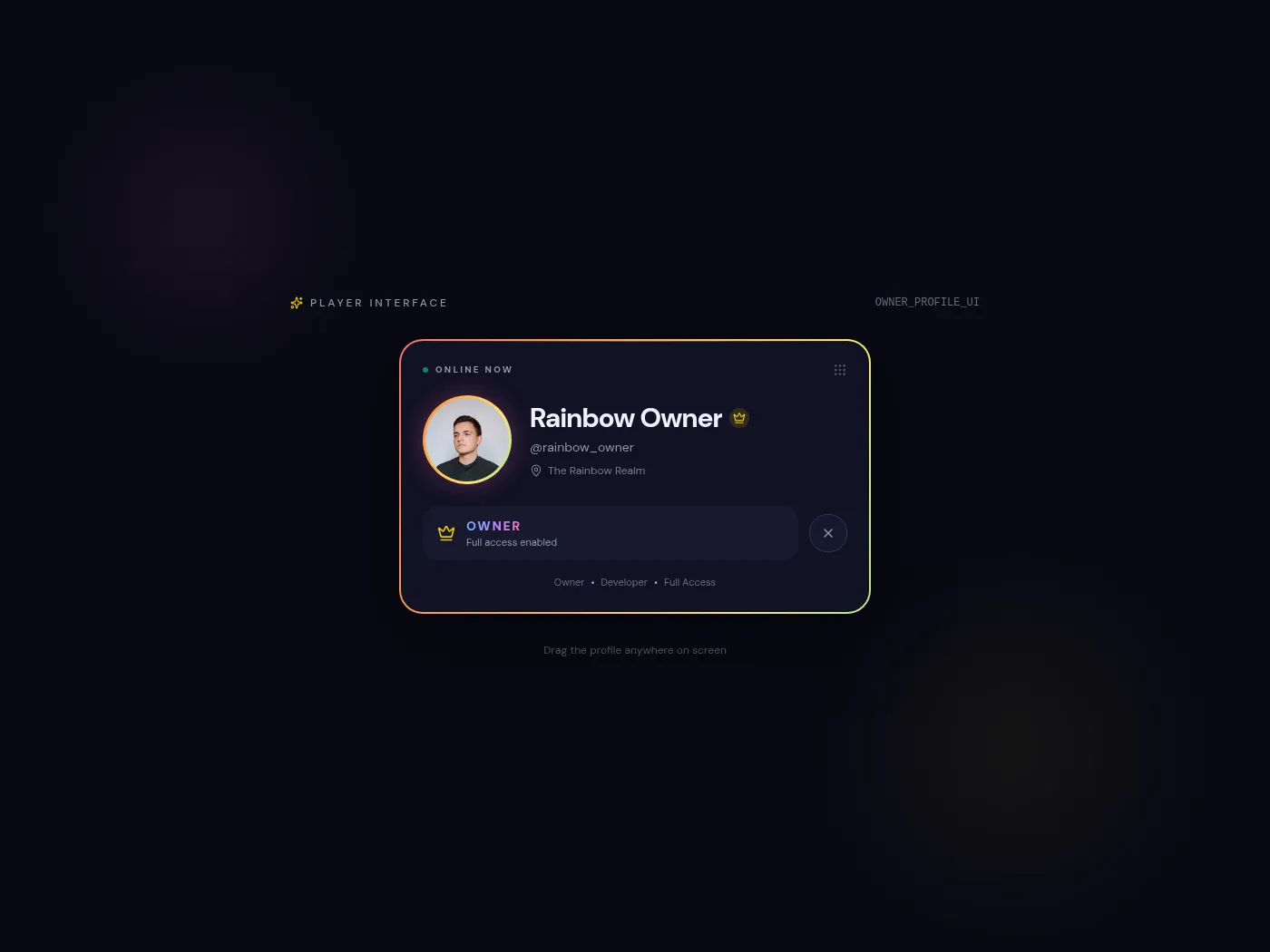 Rainbow Owner Profile UI