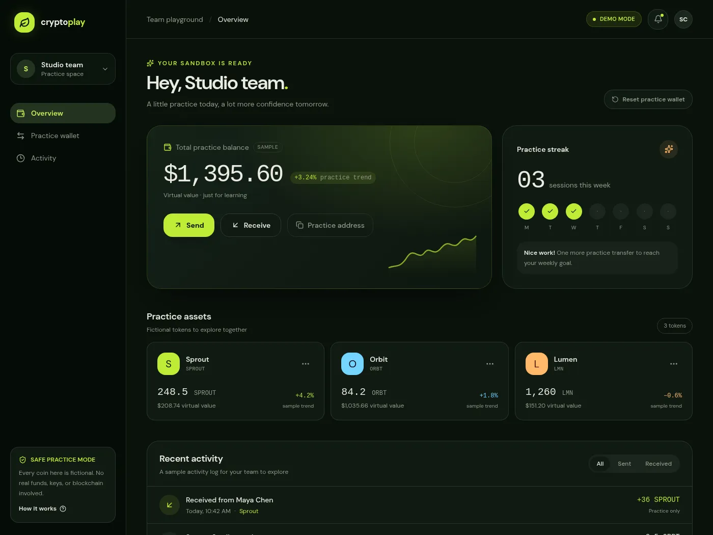 CryptoPlay Wallet Simulator
