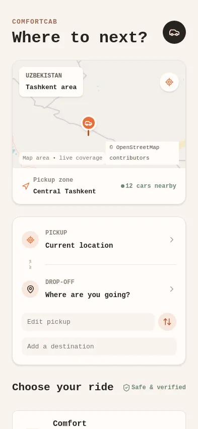 ComfortCab Mobile