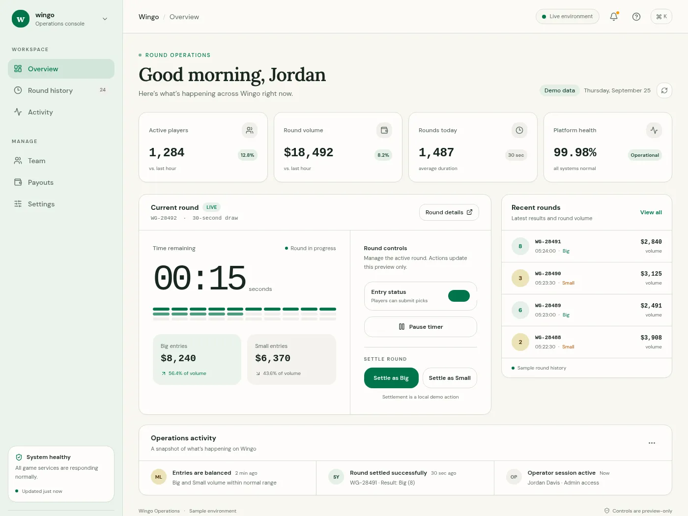 Wingo Admin Panel