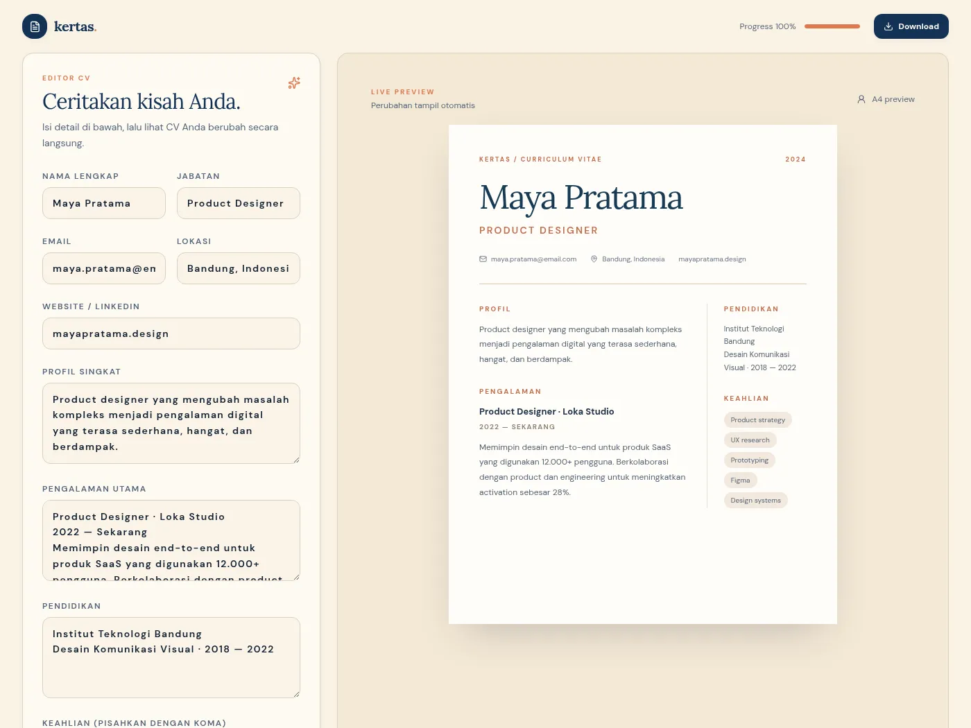 CV Builder App