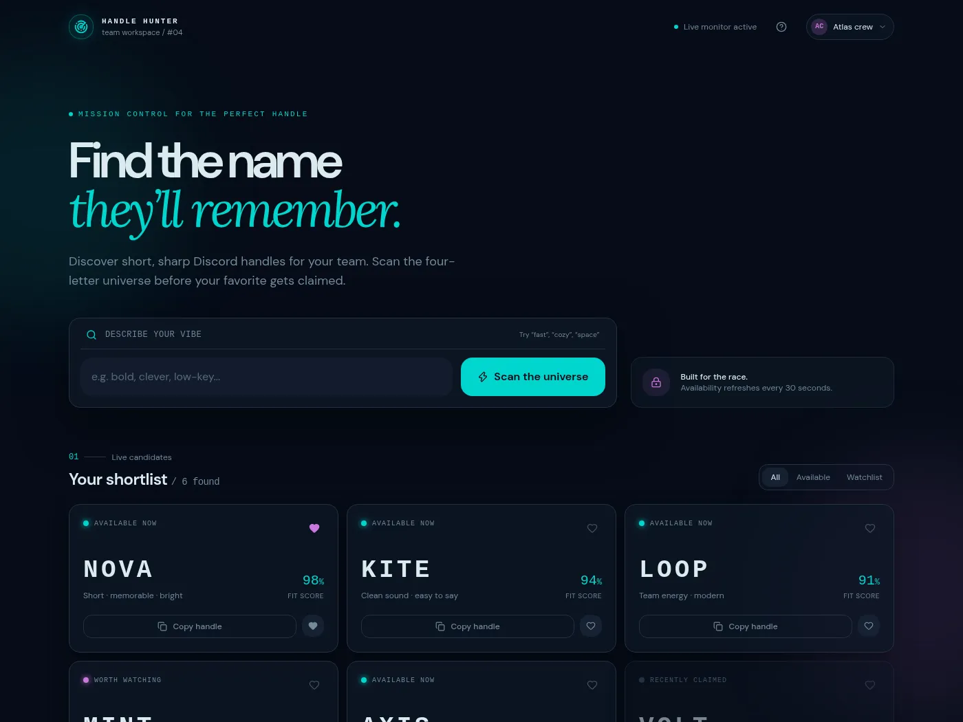 Discord Handle Hunter