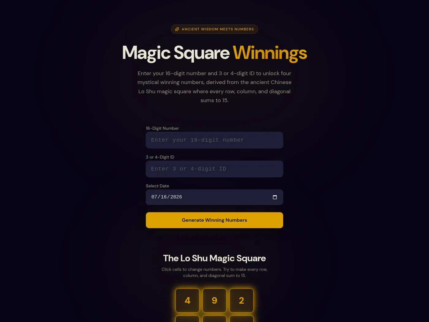 Magic Square Winnings