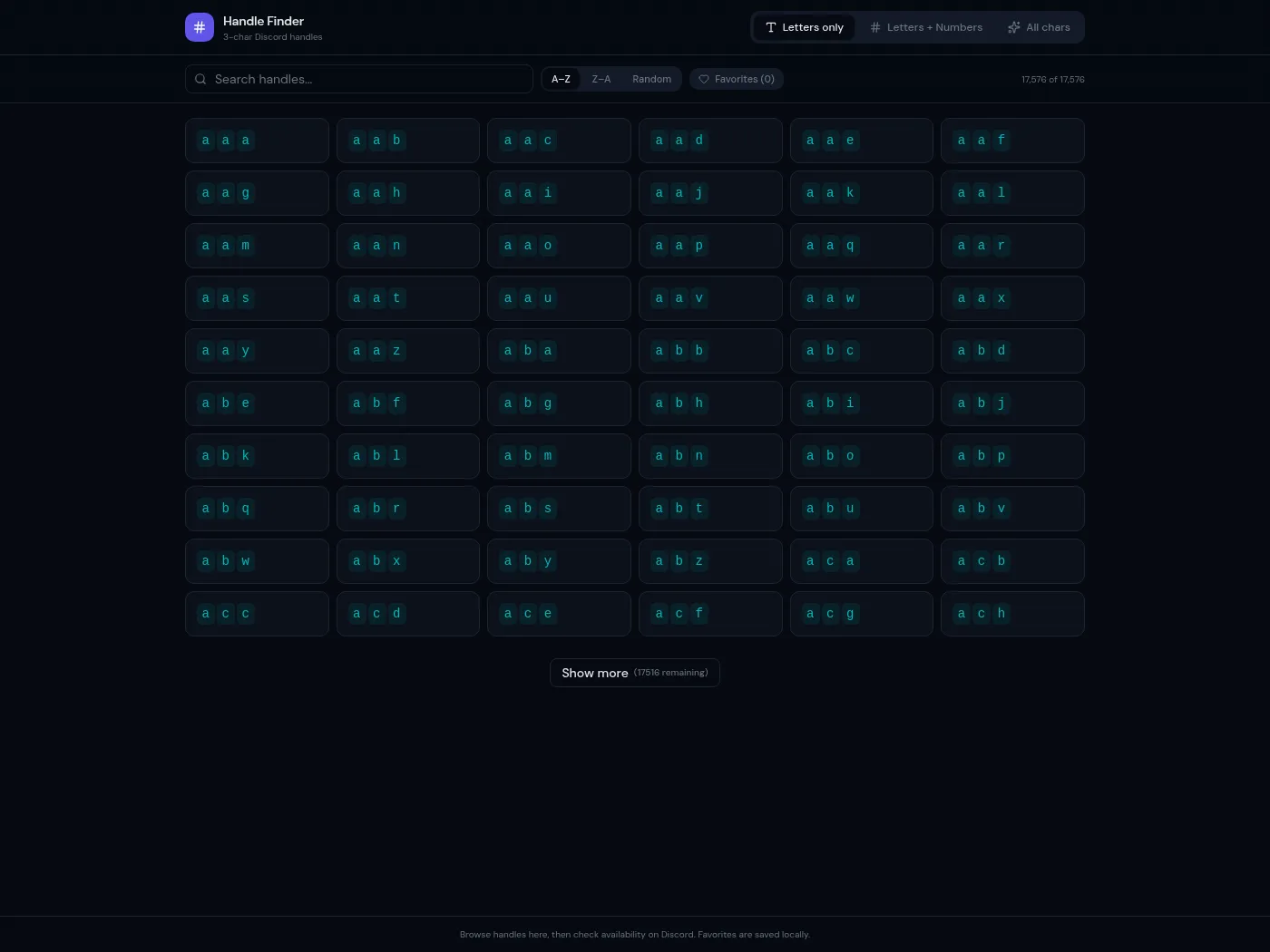 Discord Handle Finder