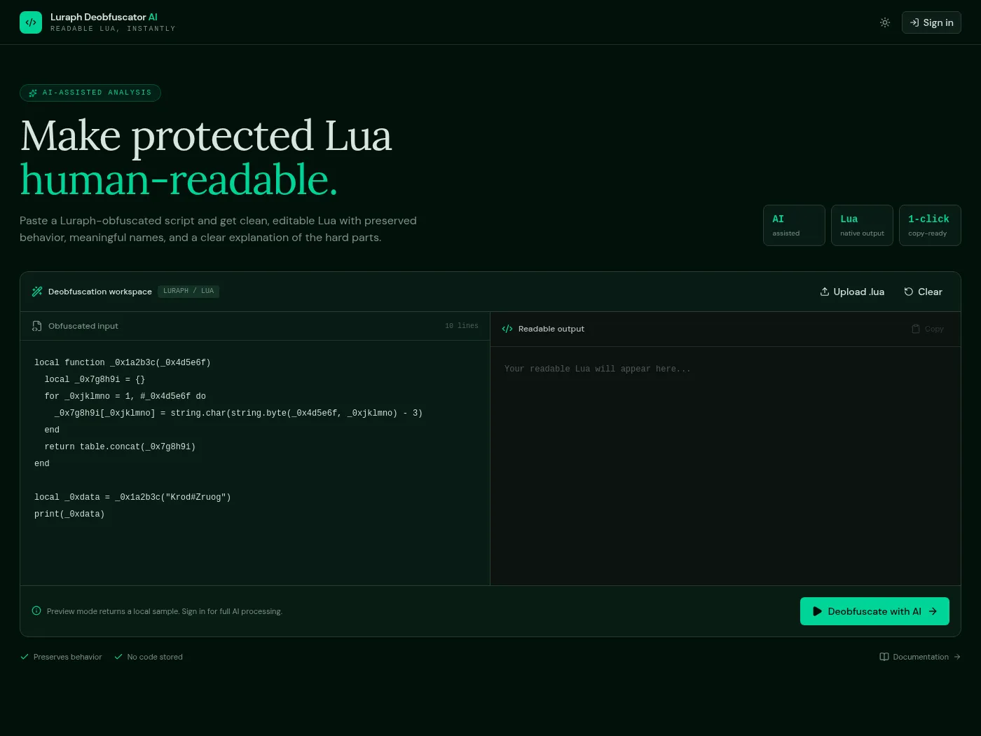 Luraph Deobfuscator AI