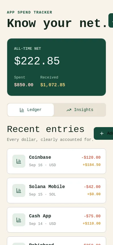 App Spend Tracker