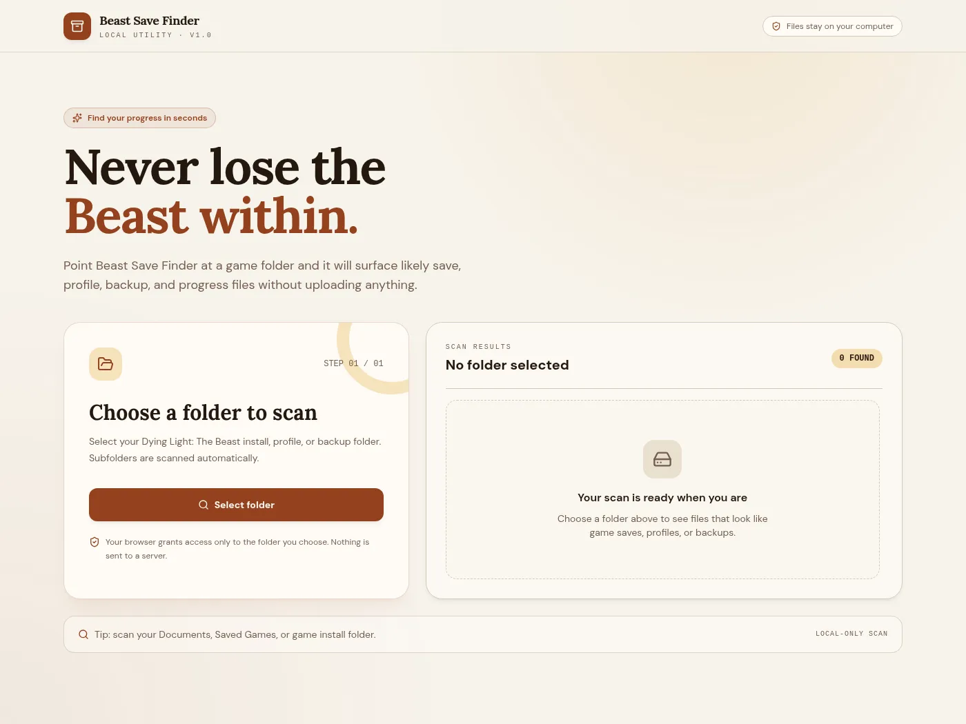 Beast Save Finder