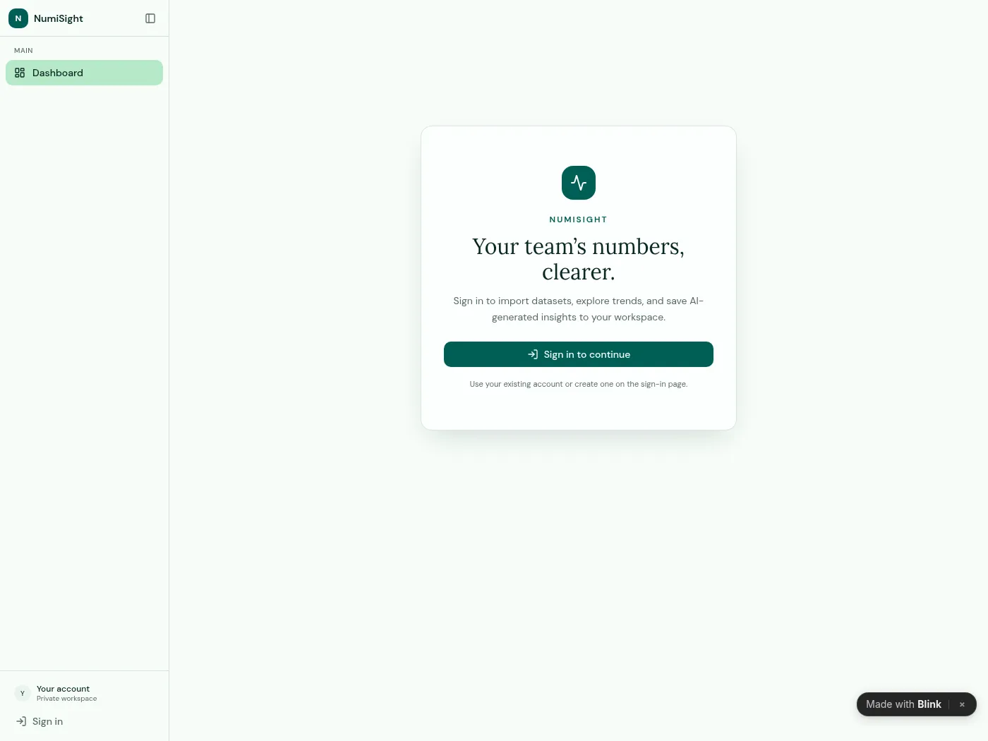 NumiSight AI Dashboard