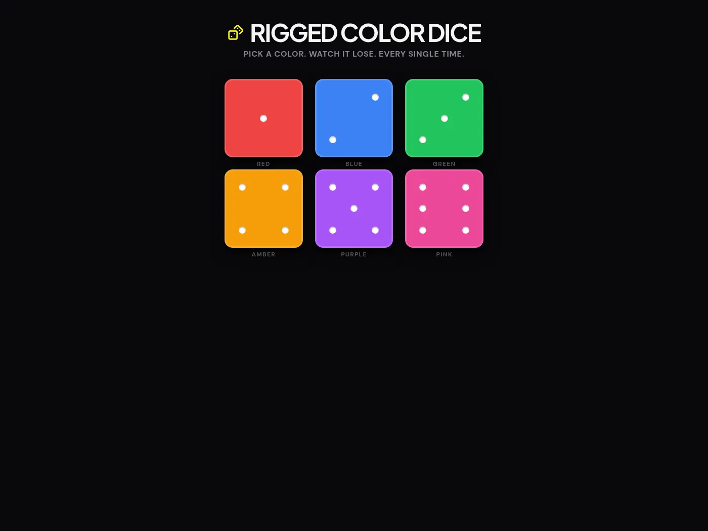 Rigged Color Dice