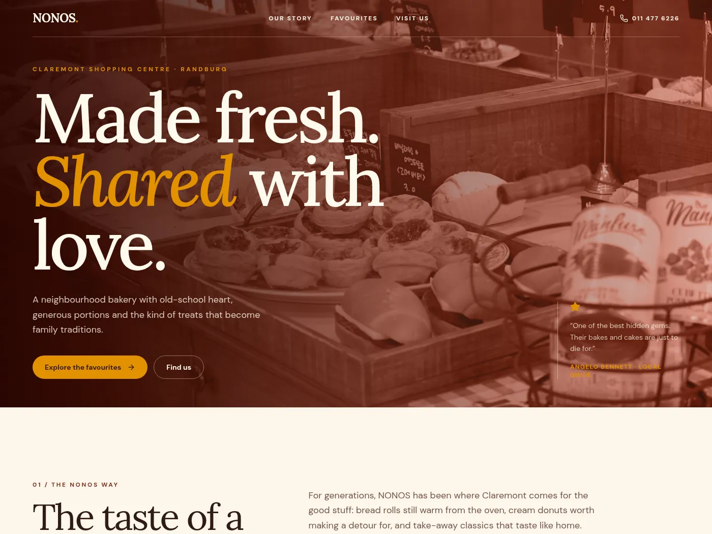 NONOS Bakery Website