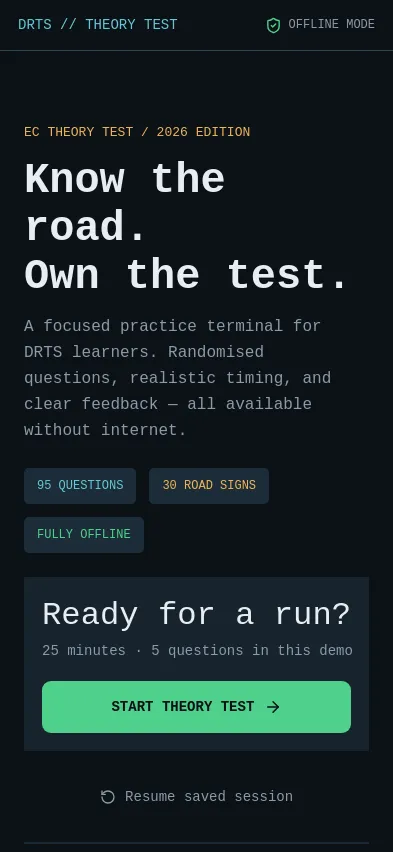 DRTS Theory Test Mobile