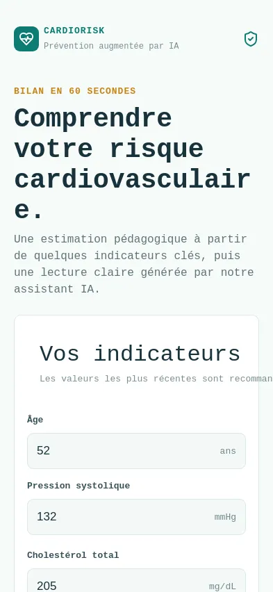 CardioRisk AI App