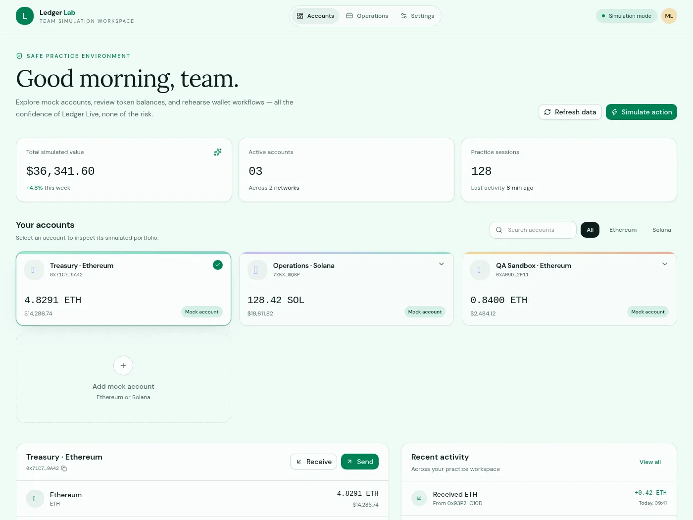Mock Ledger Live