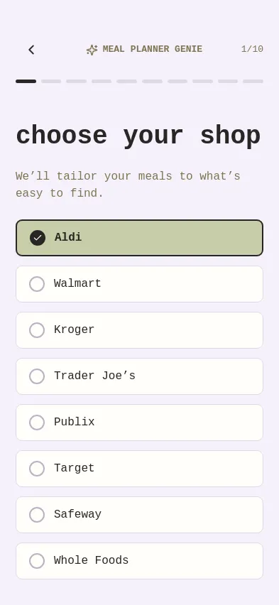 Meal Planner Genie