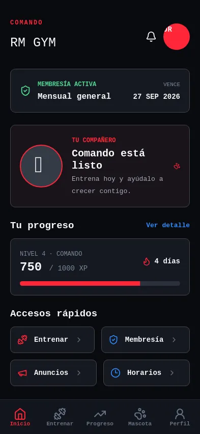 COMANDO RM GYM App