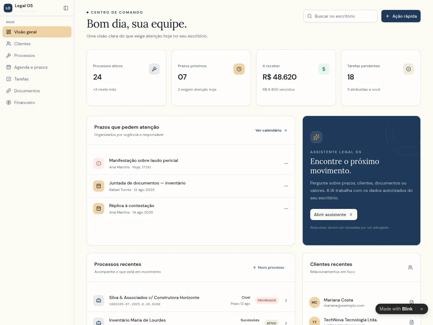 Legal OS — Plataforma Jurídica