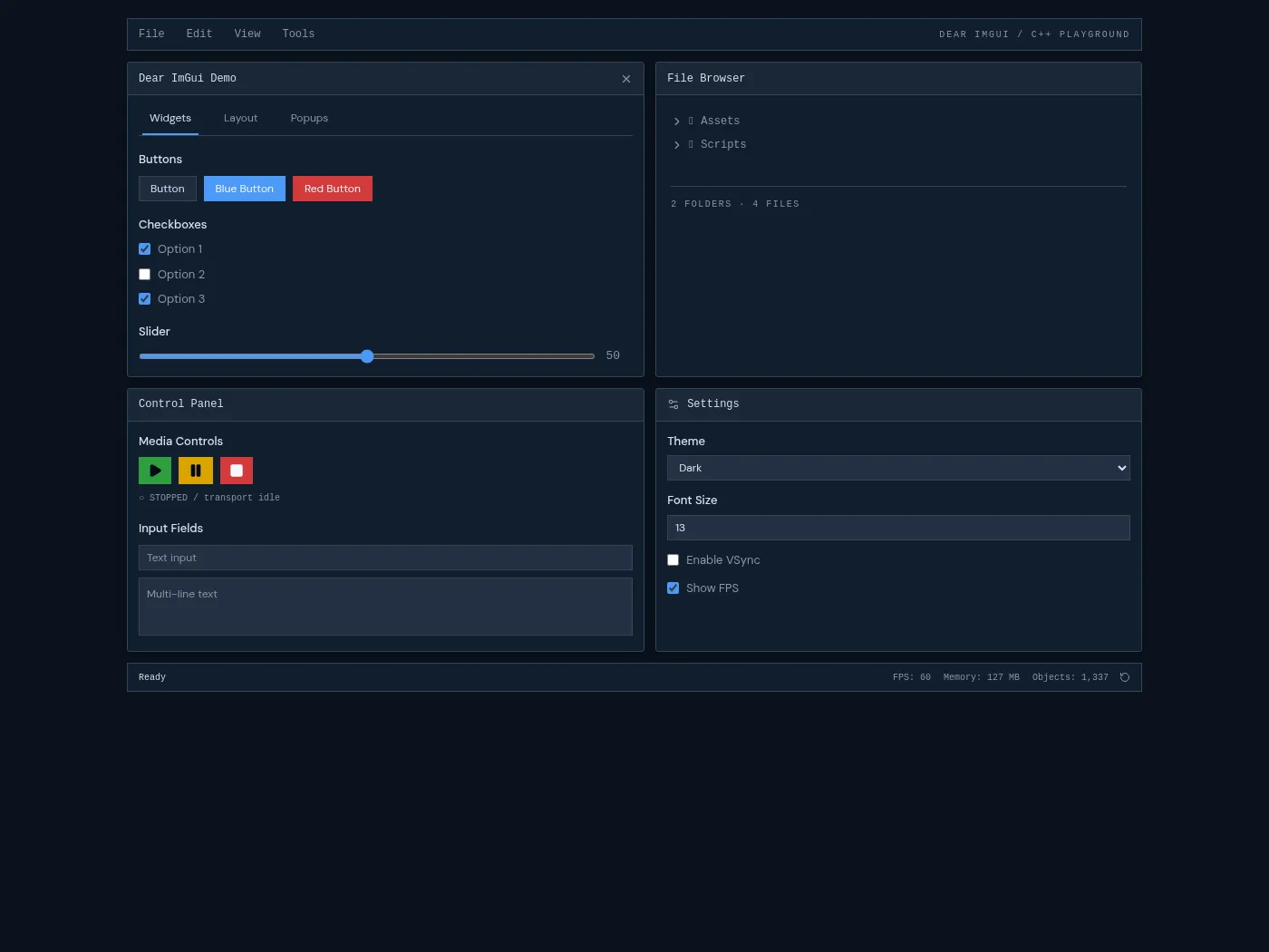 ImGui C++ Showcase