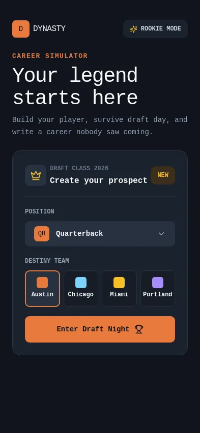 NFL Career Simulator