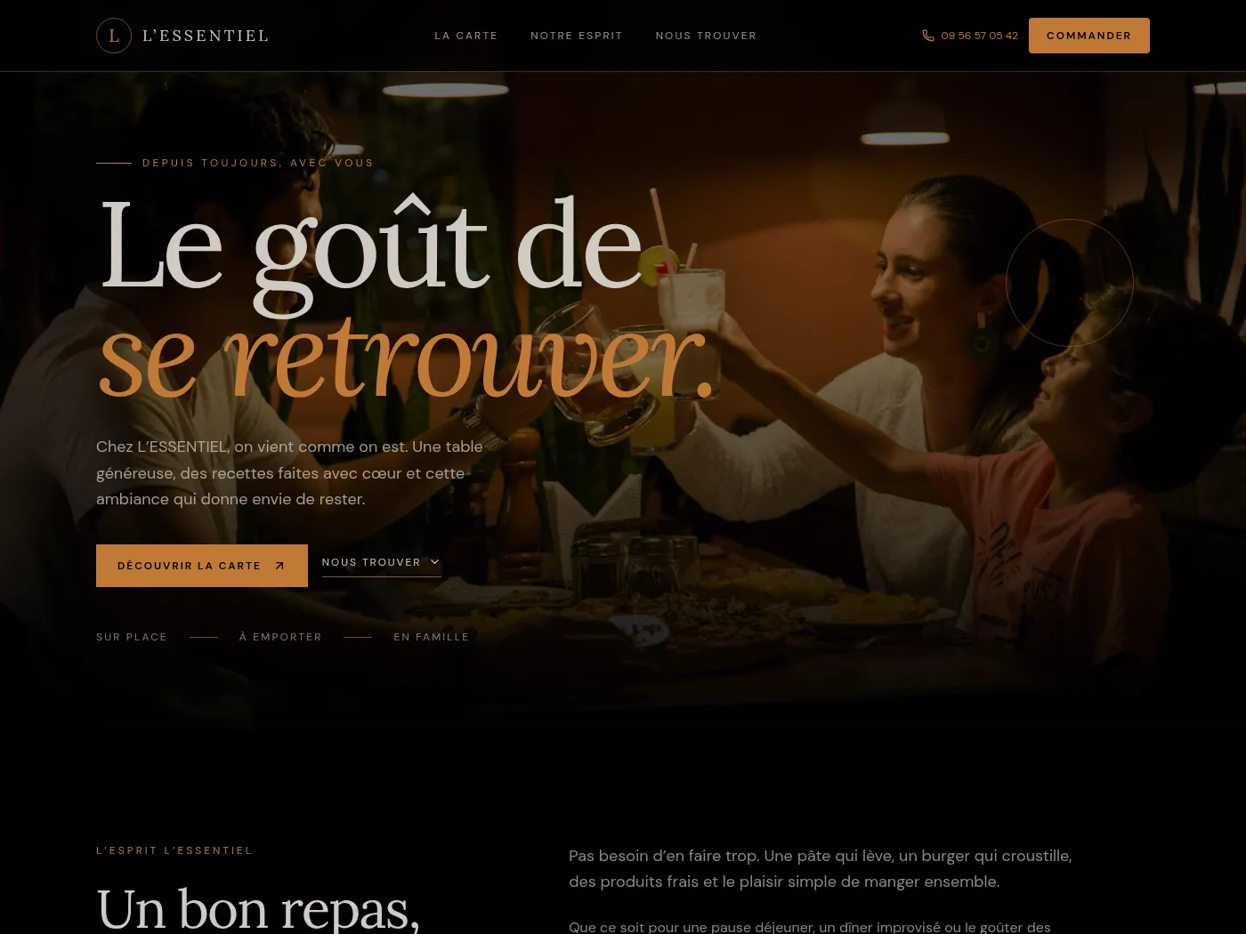 L'ESSENTIEL Restaurant Site