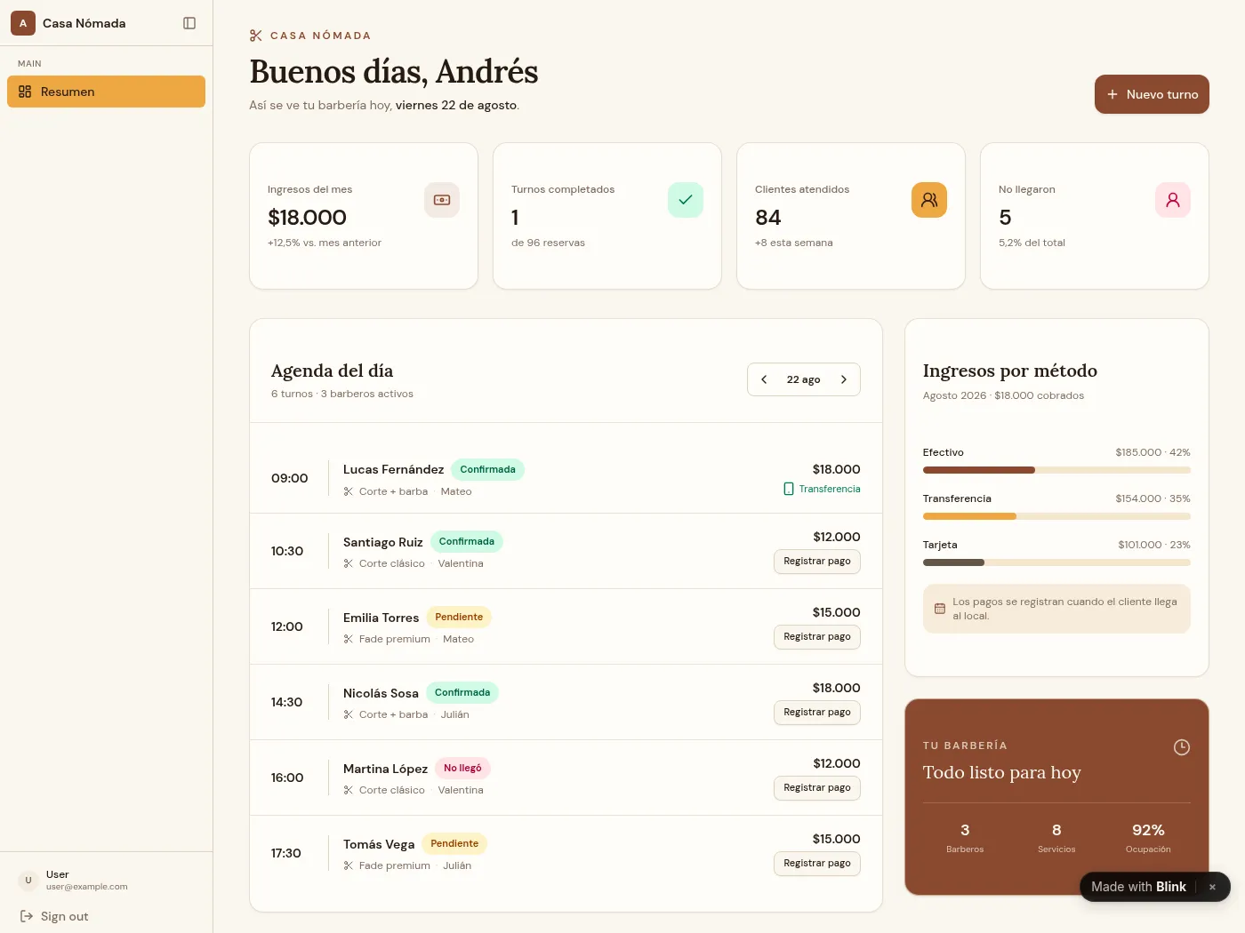 ReservaBarbería Pro
