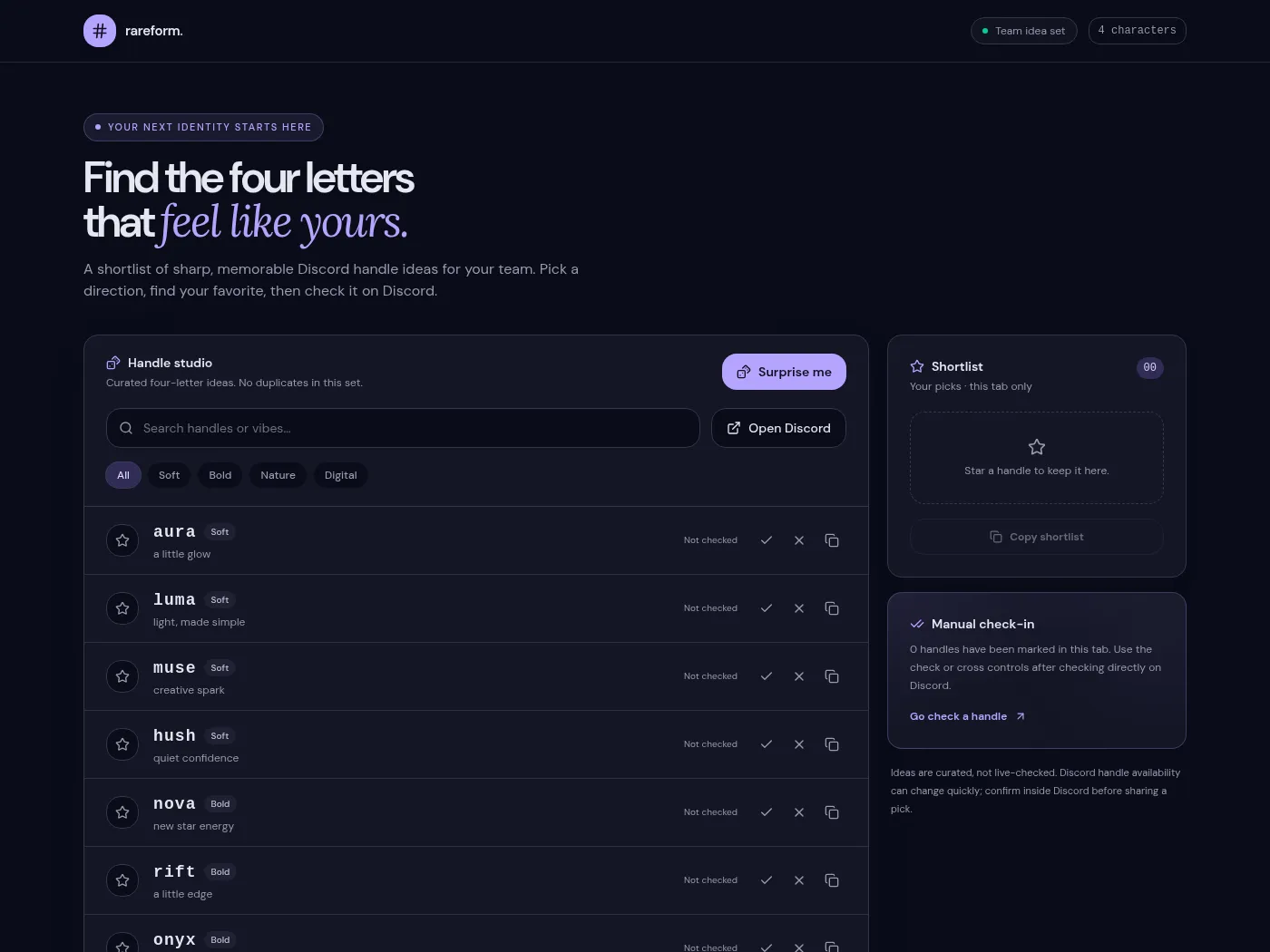 Discord Name Finder