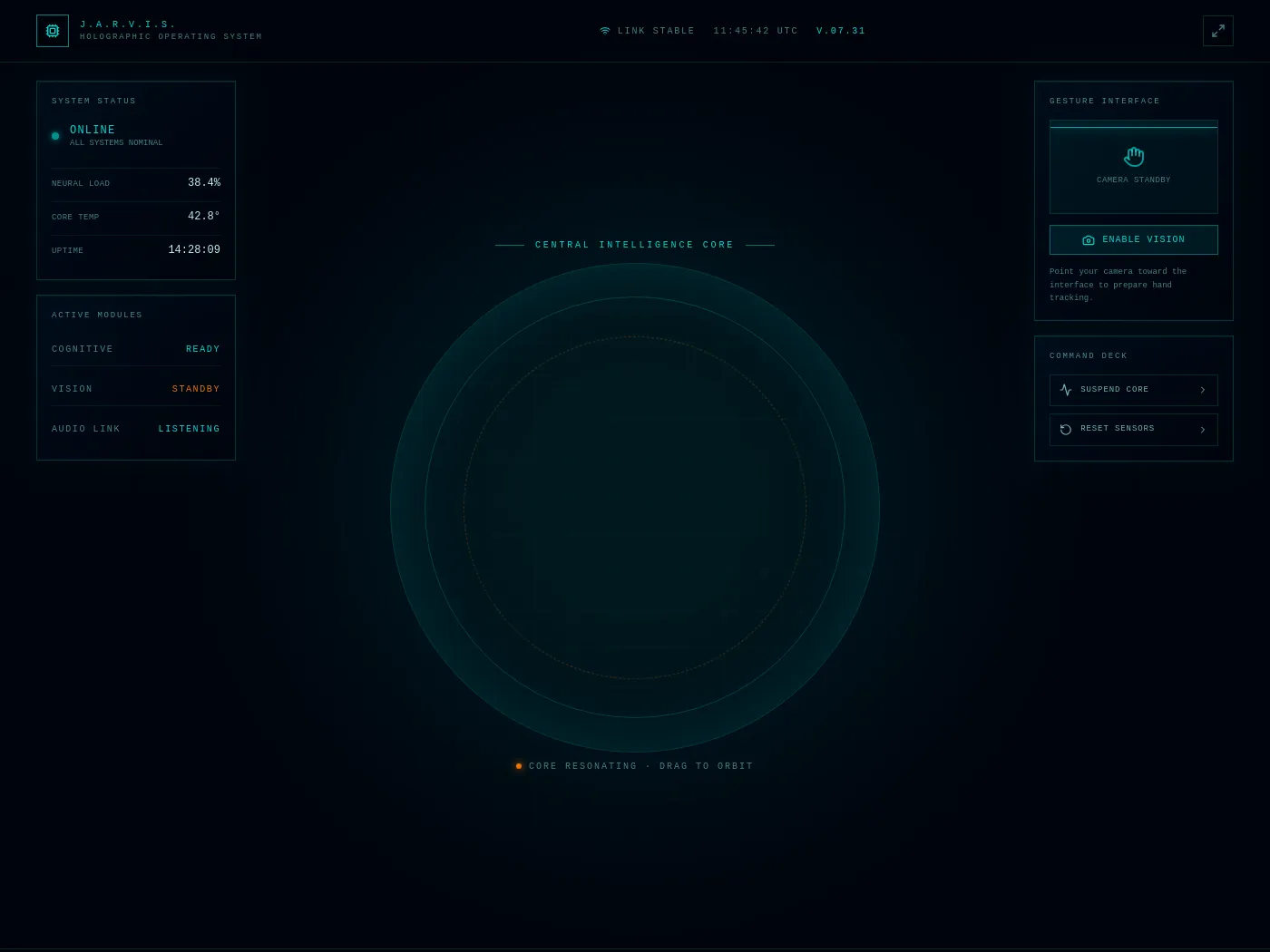 JARVIS Holo Dashboard