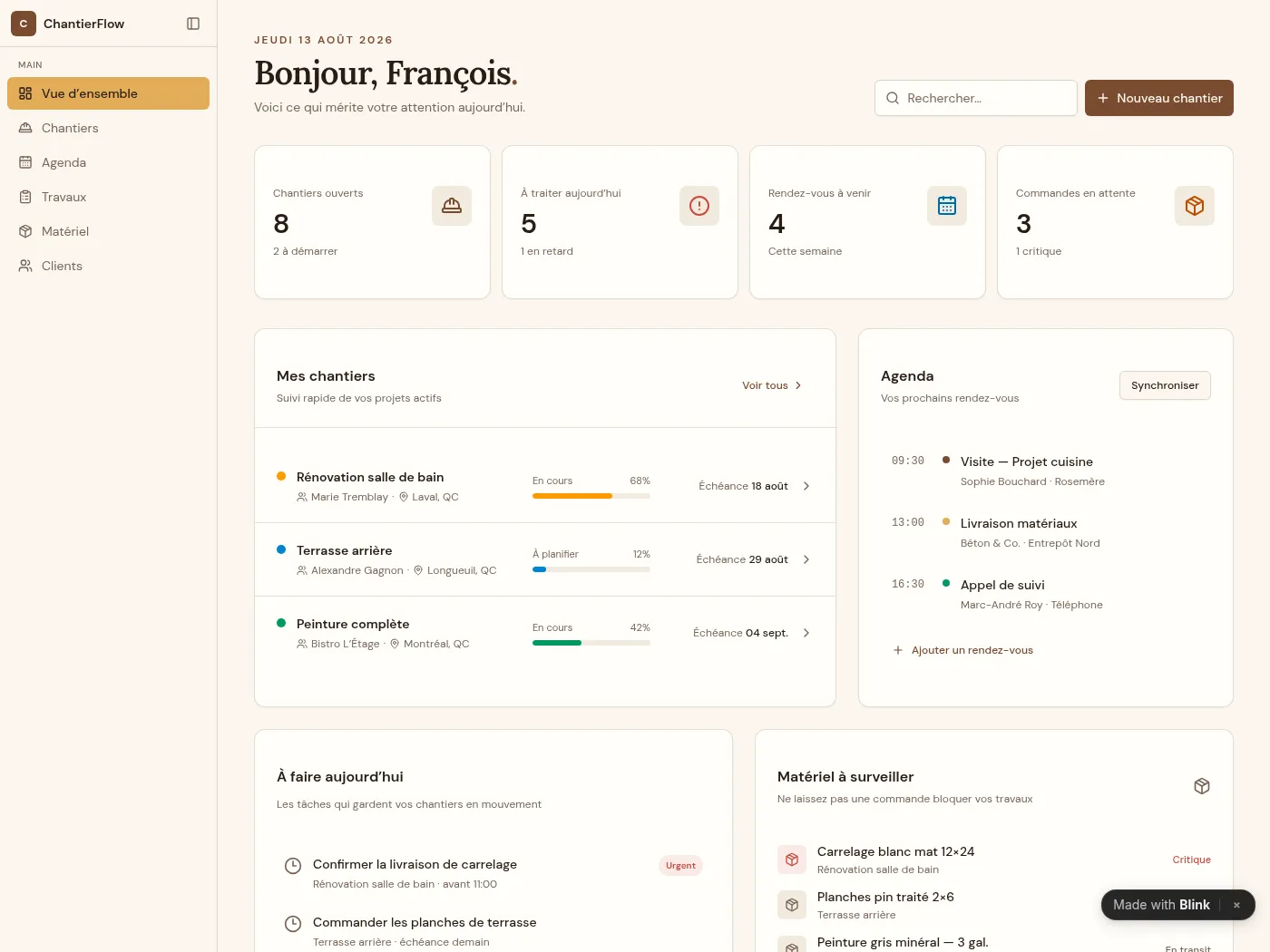 ChantierFlow Manager